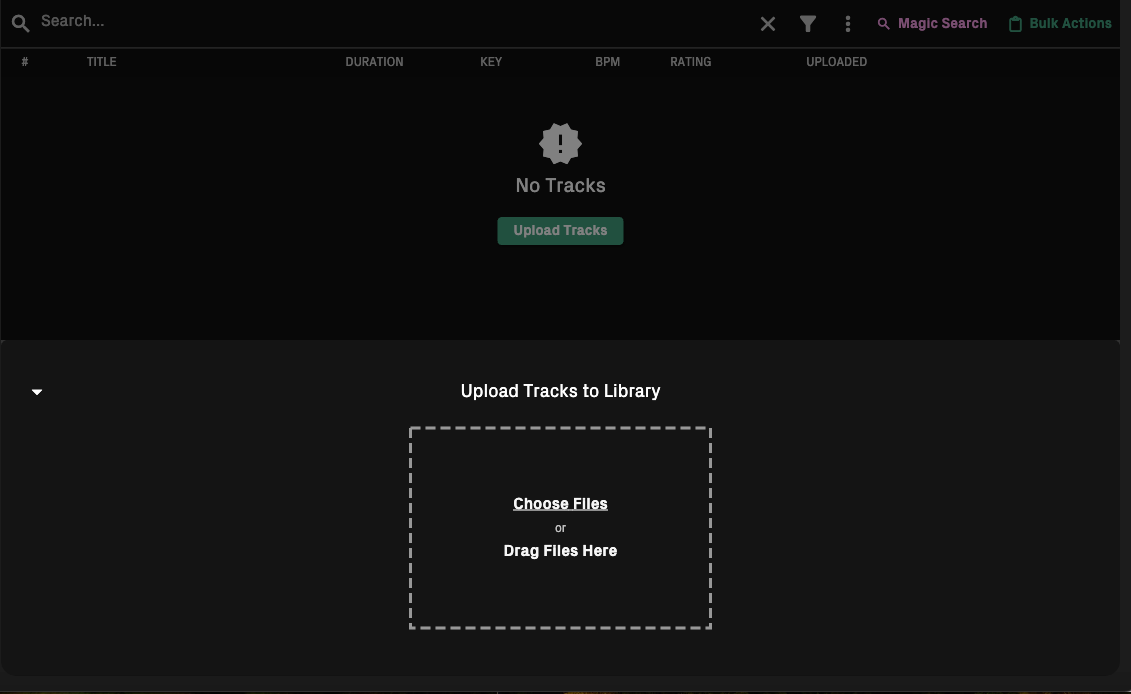 How do I upload songs to the Library?